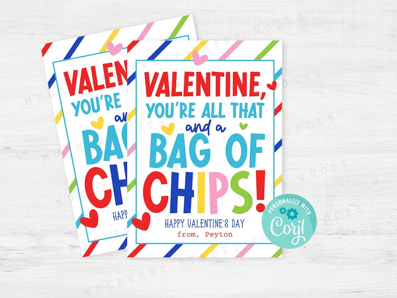 Printable You're All That and a Bag of Chips - Etsy