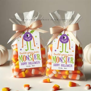 Halloween Build Your Own Monster Gift Tag Printable Halloween Party ...