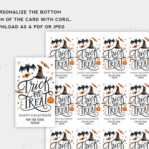 Printable Trick or Treat Gift Tag, Happy Halloween Treat Bag Tag ...