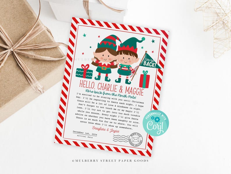 Editable Elf Arrival Letter Template We're Back Christmas Elf Letter ...