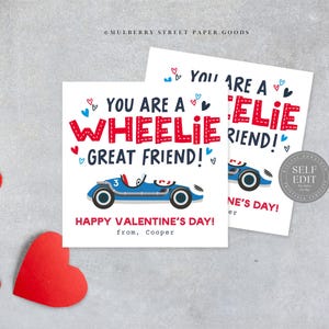 Printable Race Car Valentine Card Printable Wheelie Great Friend ...