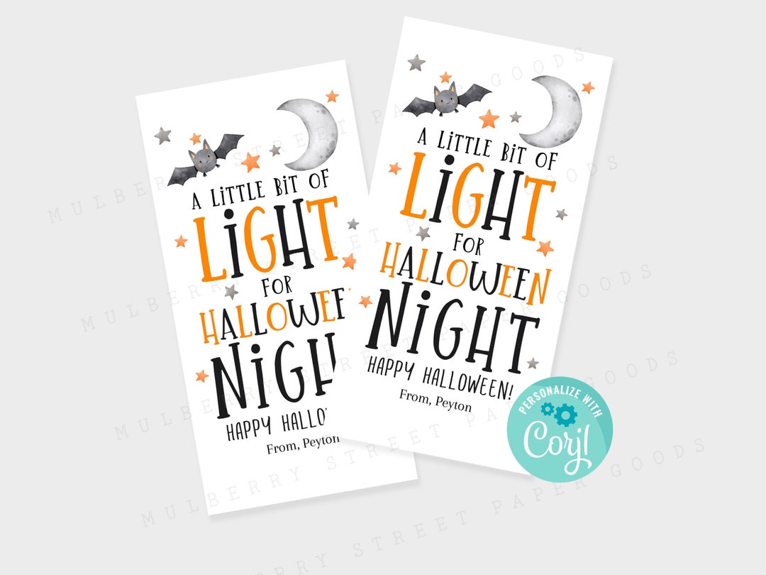 Printable Halloween Glow Stick Holder, A Little Bit of Light for ...