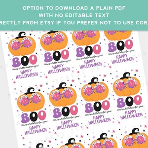Editable Halloween Gift Tag Printable Boo Here's a Little Treat for You ...