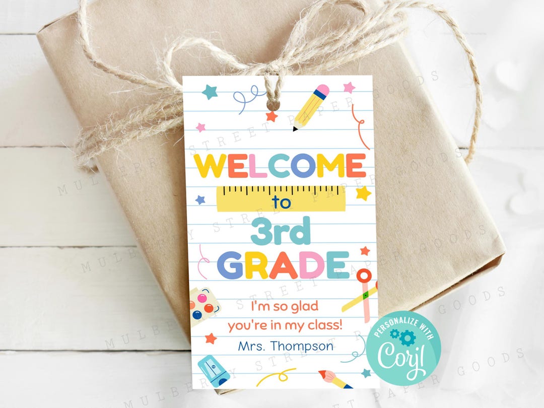 Editable Welcome Back to School Gift Tag, First Day of School Tag ...