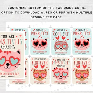 Cute Cat Valentine Card Printable Valentine's Day Cards for Kids Kitten ...