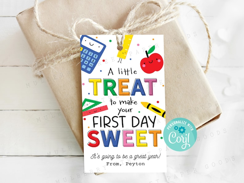 A Little Treat to Make the First Day Sweet Gift Tag, First Day of ...