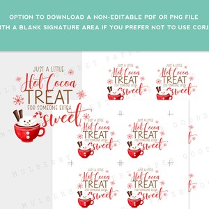 Printable Hot Cocoa Treat for Someone Sweet Square or Circle Gift Tag ...