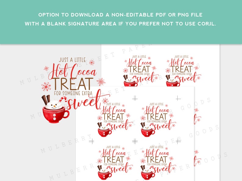 Printable Hot Cocoa Treat for Someone Sweet Square or Circle Gift Tag ...