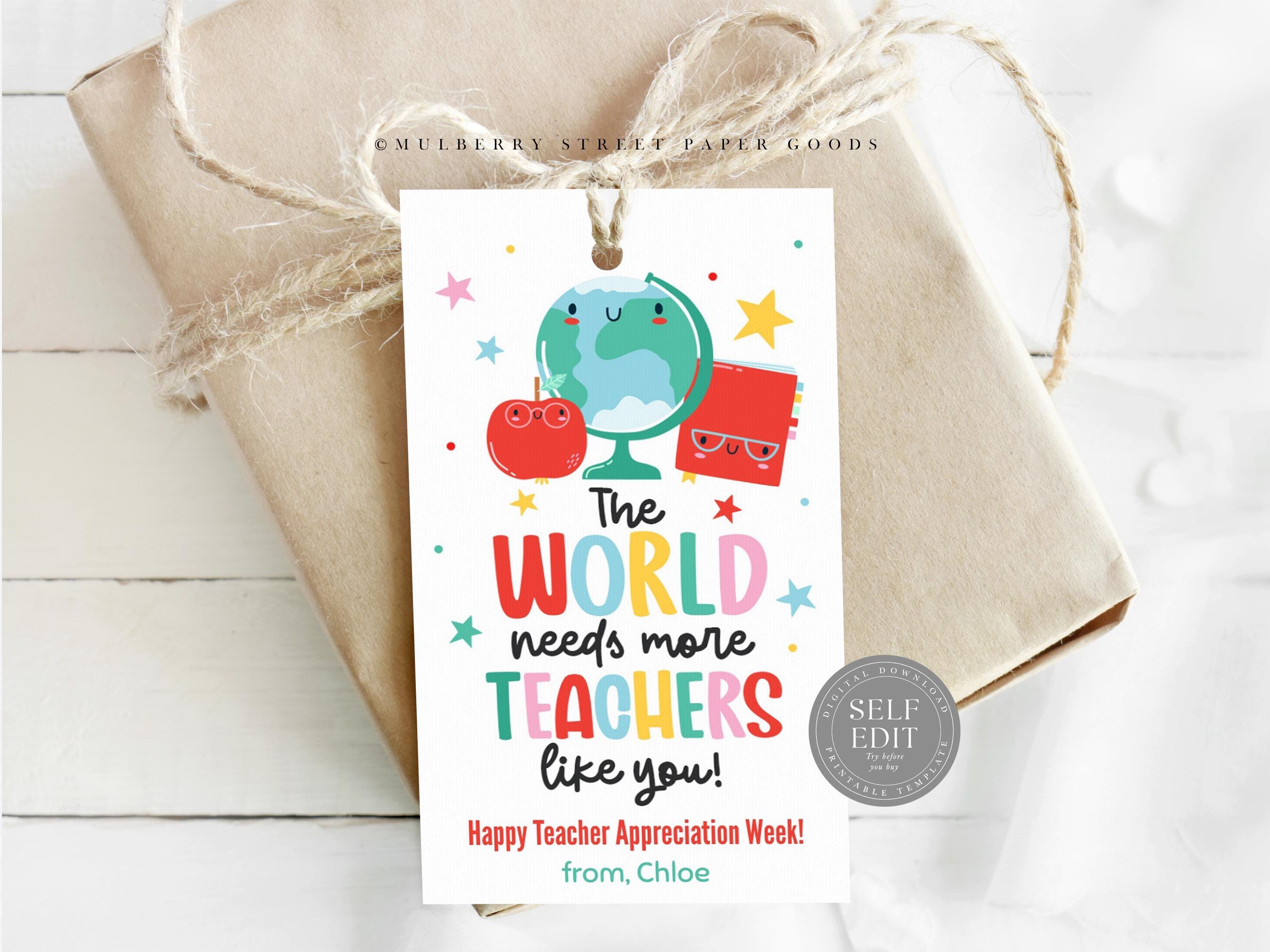Teacher Appreciation Gift Tag Printable Instant Download Teacher ...