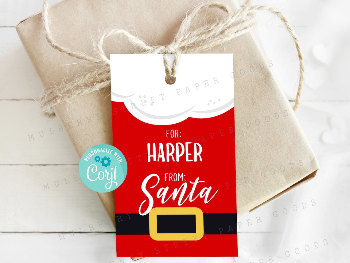Printable Santa Claus Gift Tag Editable Christmas Gift Tag - Etsy