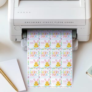 Rubber Duck Easter Gift Tag Printable Instant Download Kids Easter ...