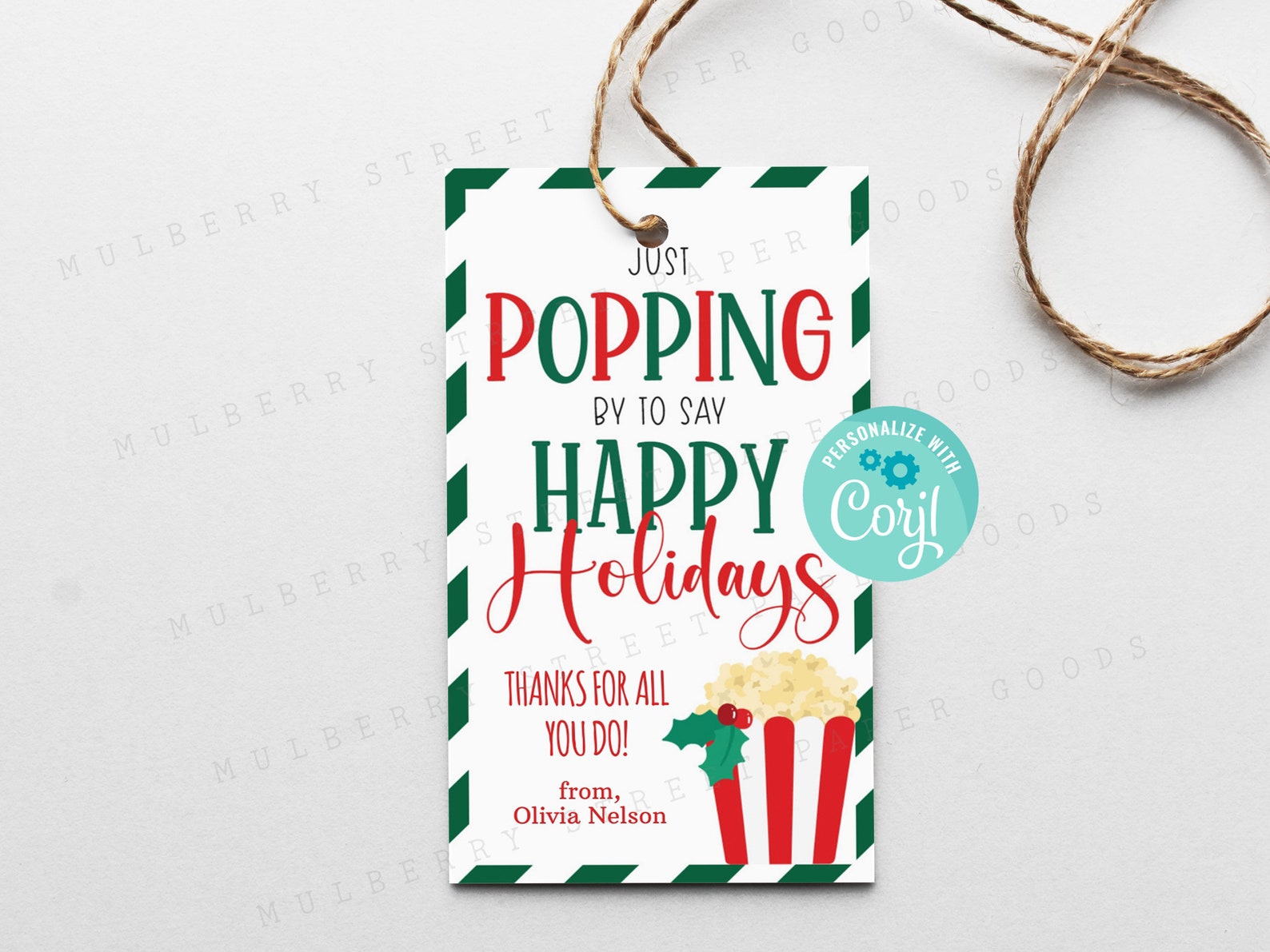 Just Popping by to Wish You a Happy Holidays Christmas Popcorn Party ...