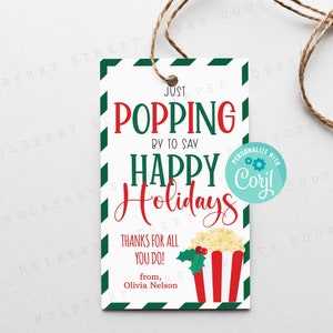 Just Popping by to Wish You a Happy Holidays Christmas Popcorn Party ...
