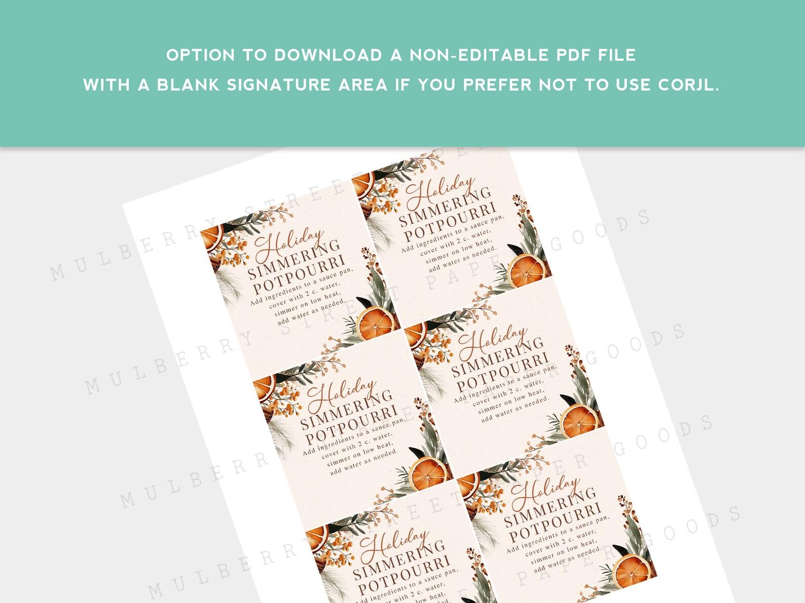 Simmer Pot Instructions Tag, Christmas Simmering Potpourri Gift ...