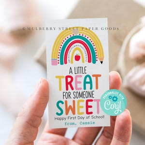 Editable First Day of School Treat for Someone Sweet Gift Tag Printable ...
