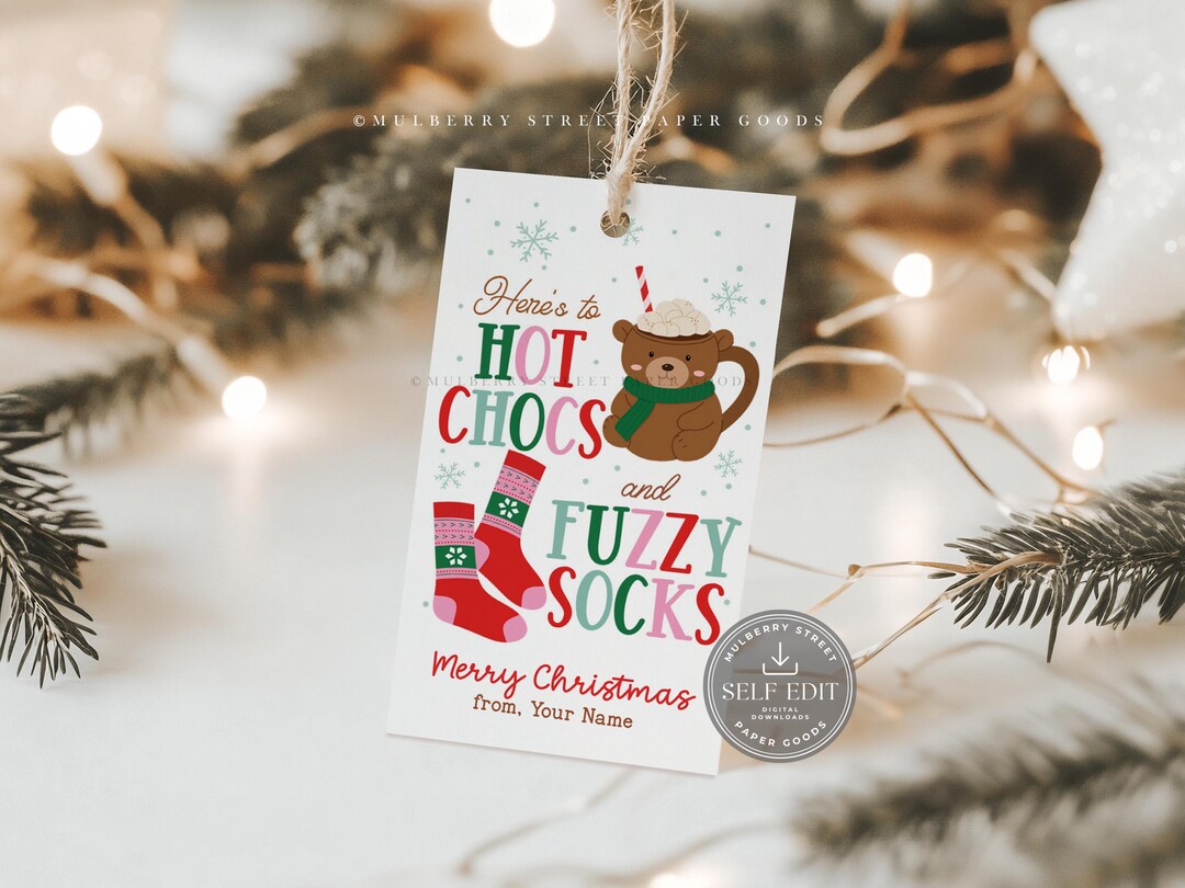Christmas Hot Chocolate Gift Tag Printable Digital Download Canva ...