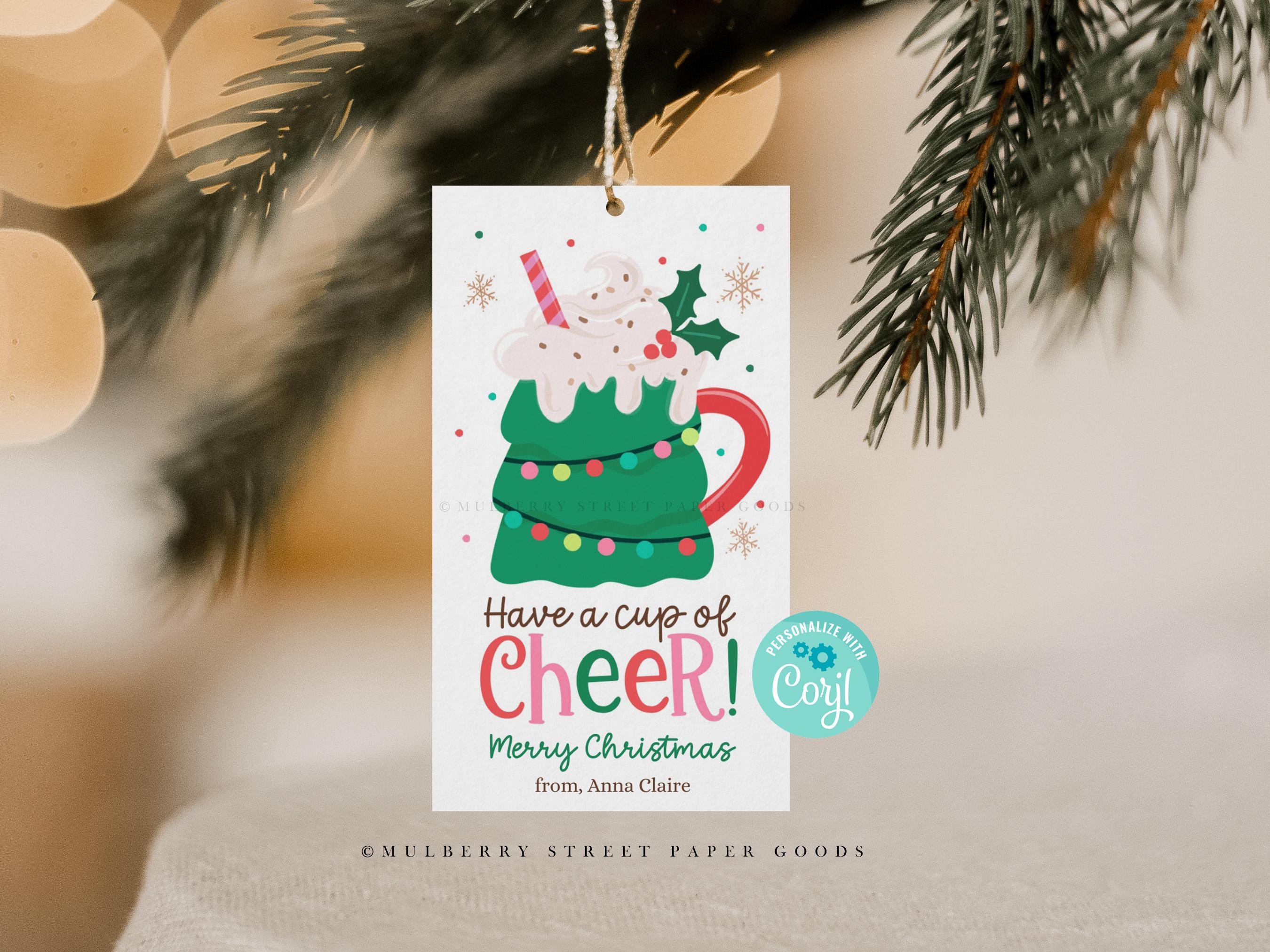 Holiday Hot Cocoa Gift Tag Printable Have a Cup of Cheer Christmas Mug ...