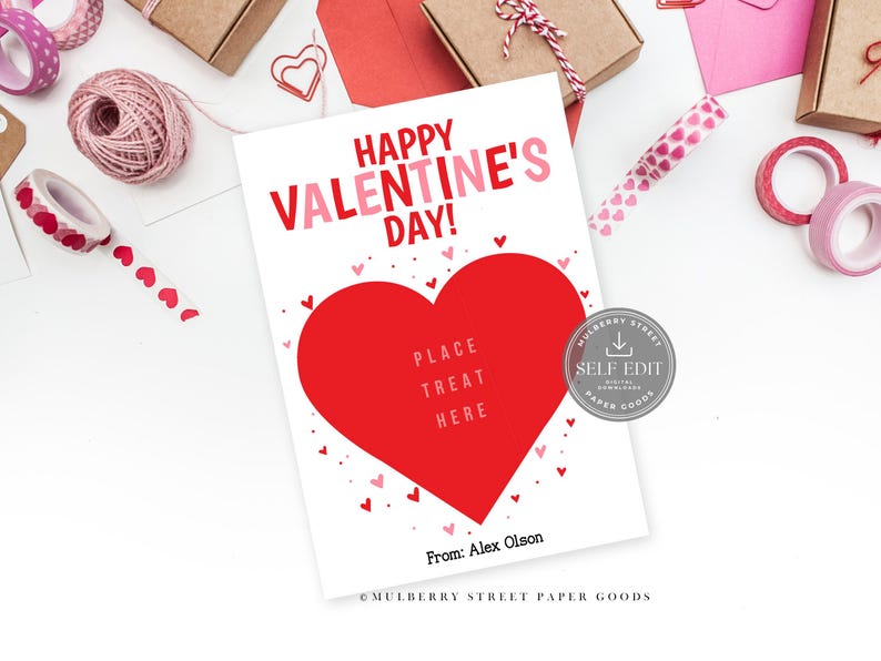 Editable Valentine's Day Card Printable Digital Download Canva Template ...