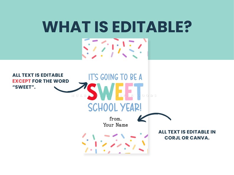 Sweet School Year Gift Tag Printable Canva Template Back to School ...