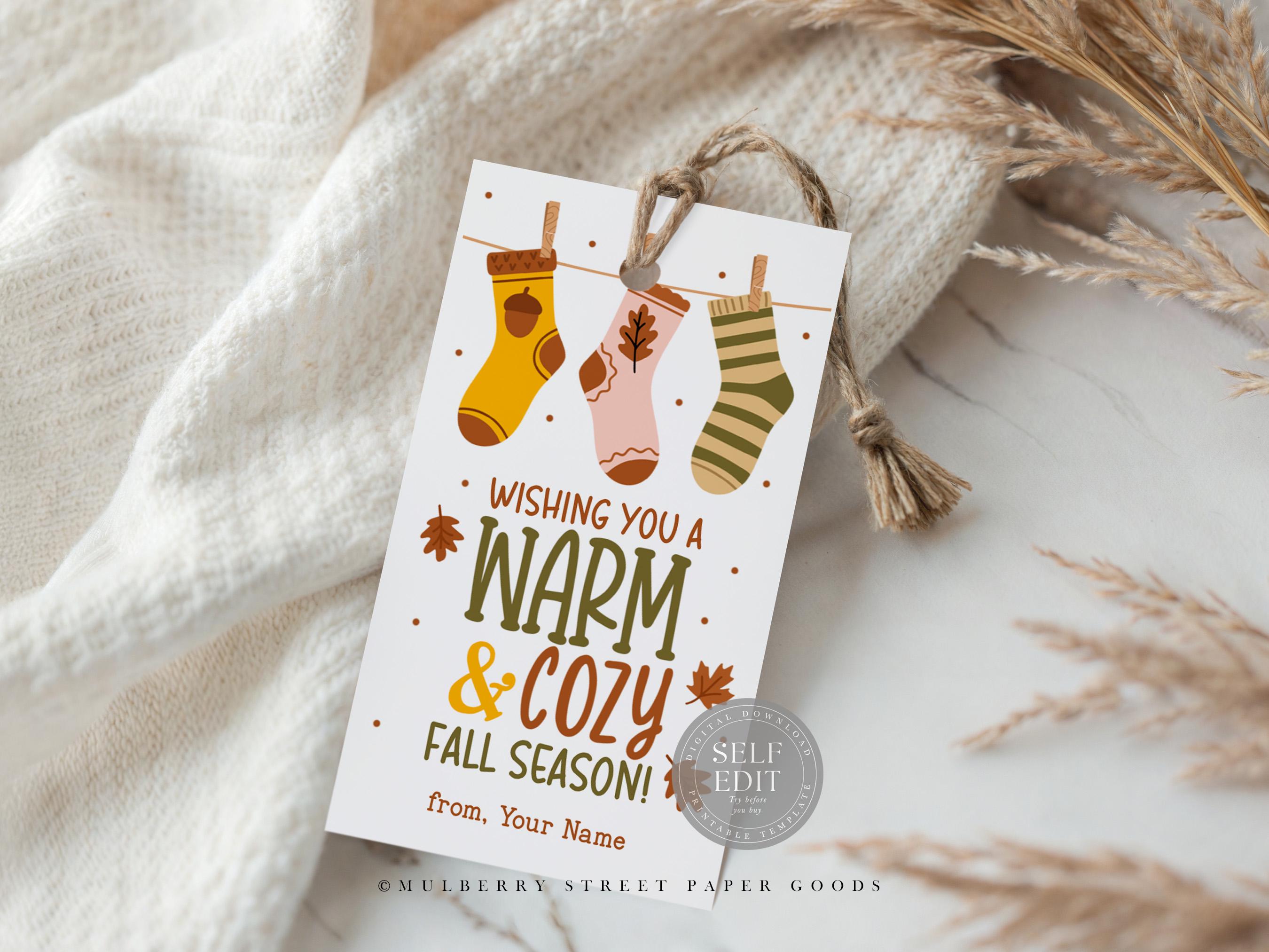 Cozy Fall Gift Tag Printable Template Digital Download Autumn Teacher ...