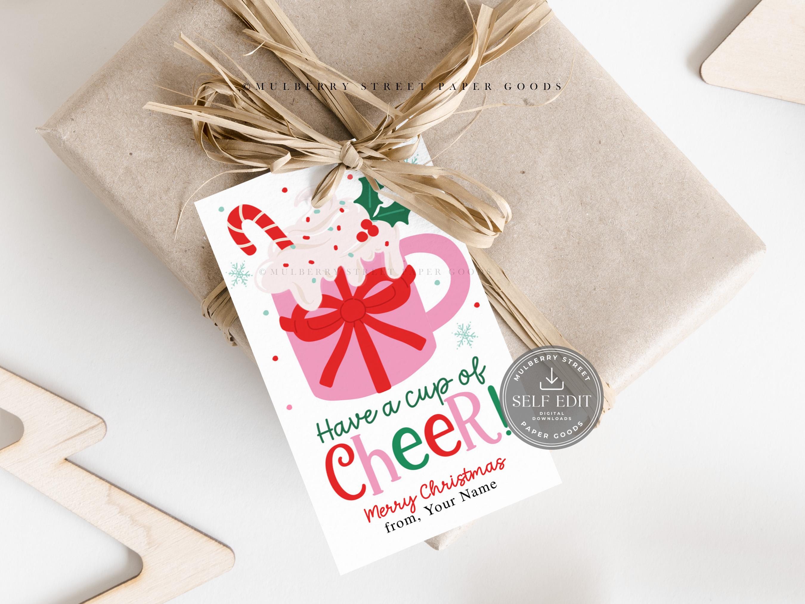 Christmas Mug Gift Tag Printable Digital Download Canva Template ...