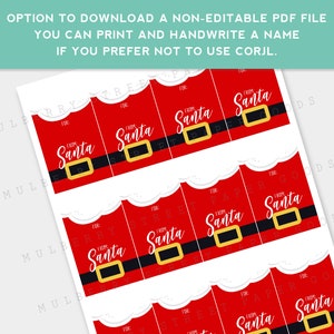 Printable Santa Claus Gift Tag, Editable Christmas Gift Tag ...