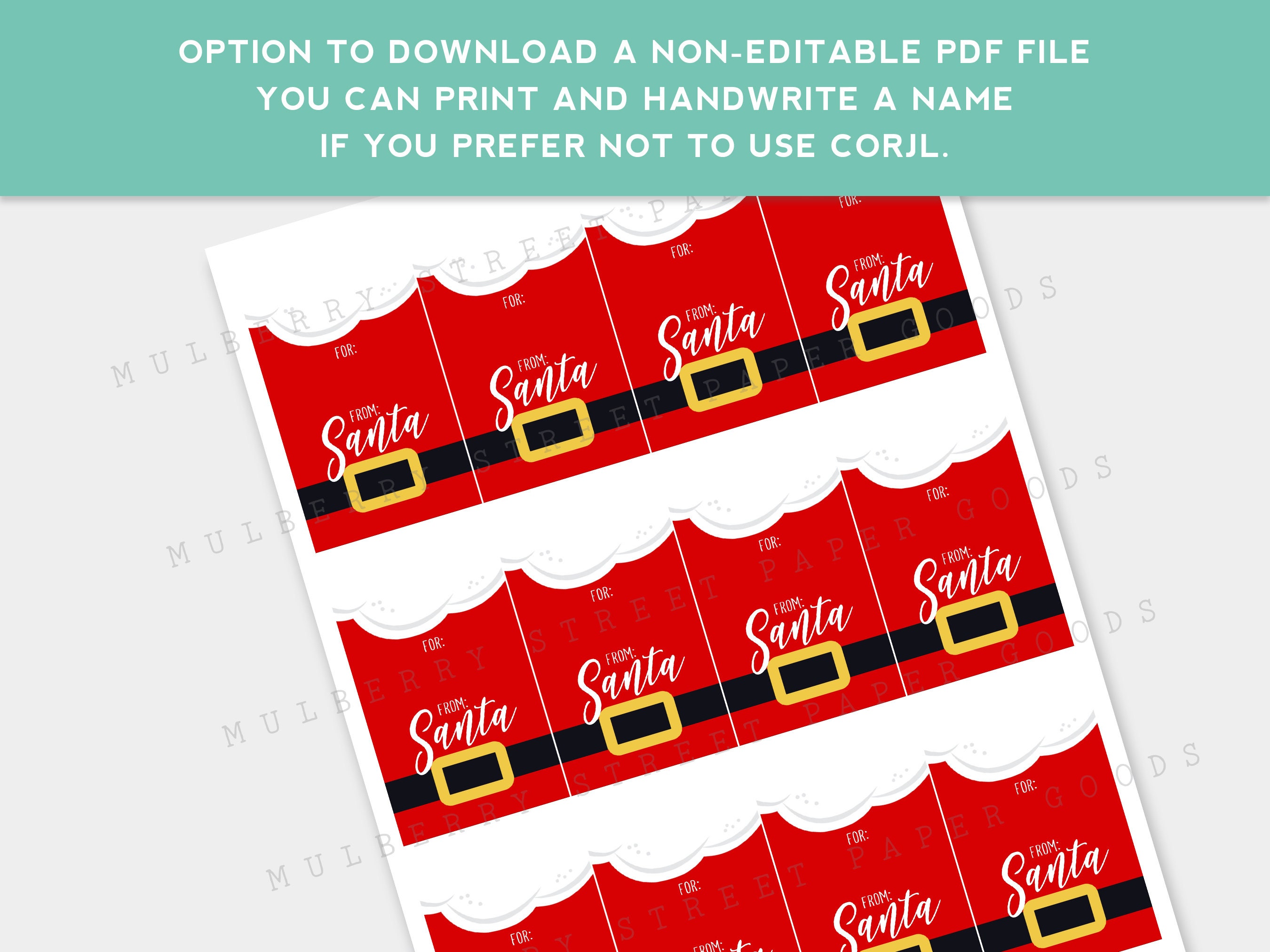 Printable Santa Claus Gift Tag Editable Christmas Gift Tag - Etsy