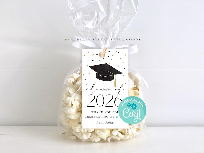 Printable Graduation Cap Class of 2026 Gift Tag, Instant Download ...