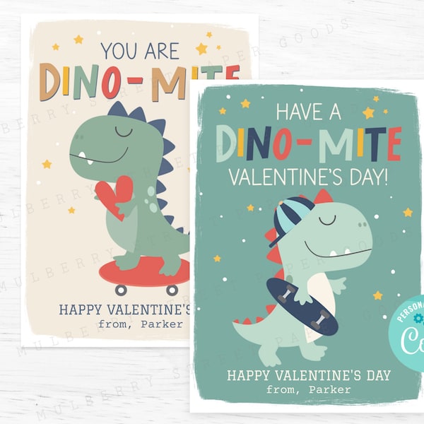 Dinosaur Valentine Printable - Etsy