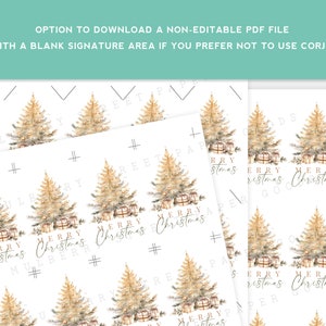 Printable Merry Christmas Gift Tag, Pretty Christmas Tree Editable Tag ...