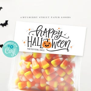 Printable Happy Halloween Bag Topper, Candy Bag Topper, Cookie Bag ...