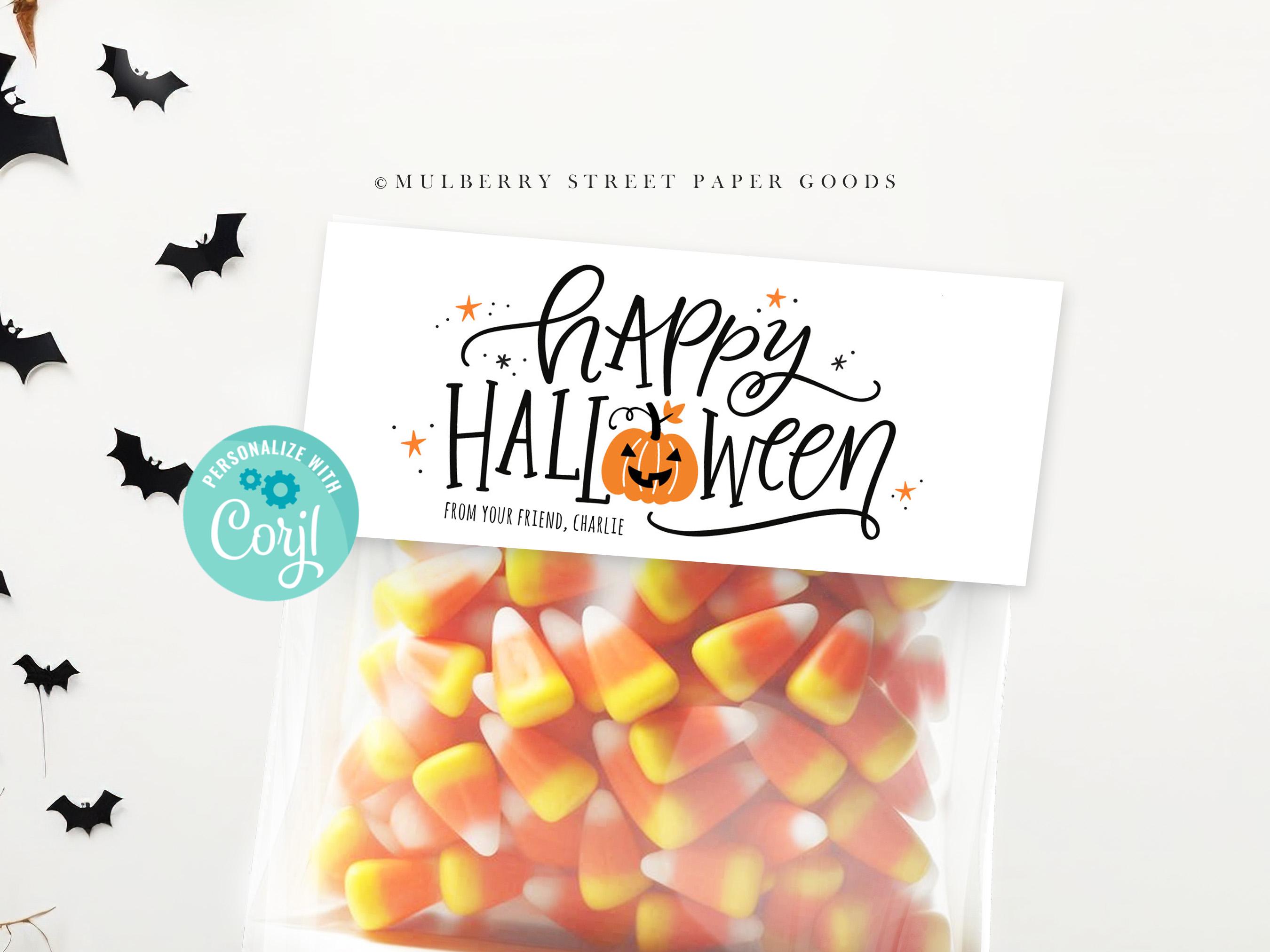Printable Happy Halloween Bag Topper, Candy Bag Topper, Cookie Bag ...