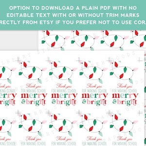 Printable Thank You for Making School so Merry & Bright Gift Tag ...