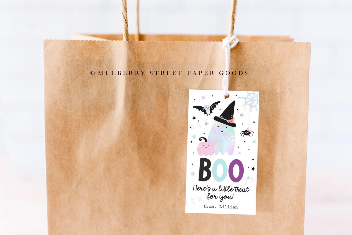 Printable Halloween Favor Tags Boo Gift Tags Trick or Treat Bag Tag ...