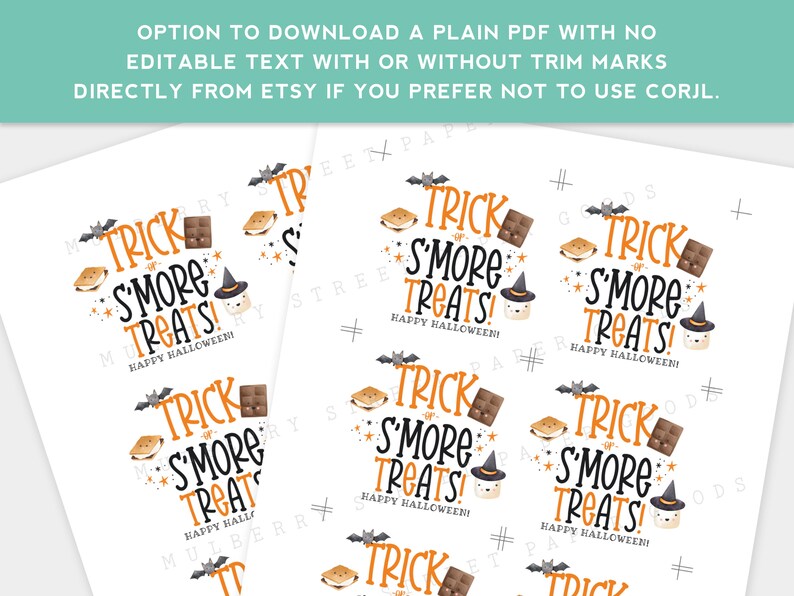 Printable Smore Treats Bag Tag Happy Halloween Gift Bag Tag - Etsy