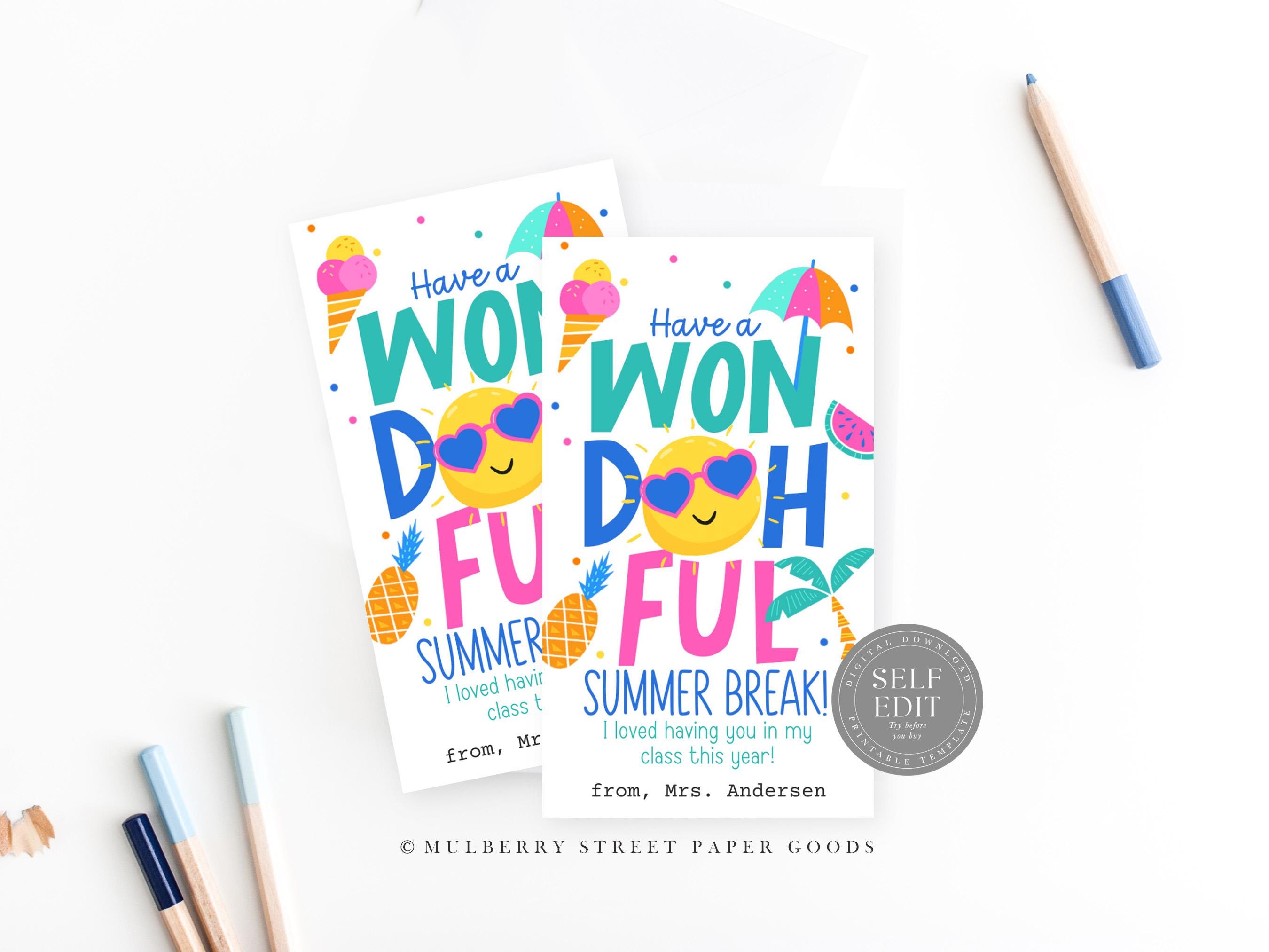 Summer Break Gift Tag Instant Download End of School Year Summer ...