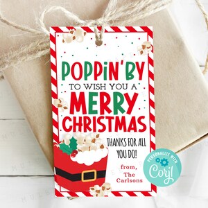 Christmas Popcorn Gift Tag Printable, Popping by Merry Christmas Party ...