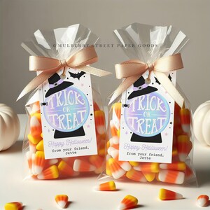 Halloween Gift Tag Printable Pastel Halloween Party Favor Trick or ...