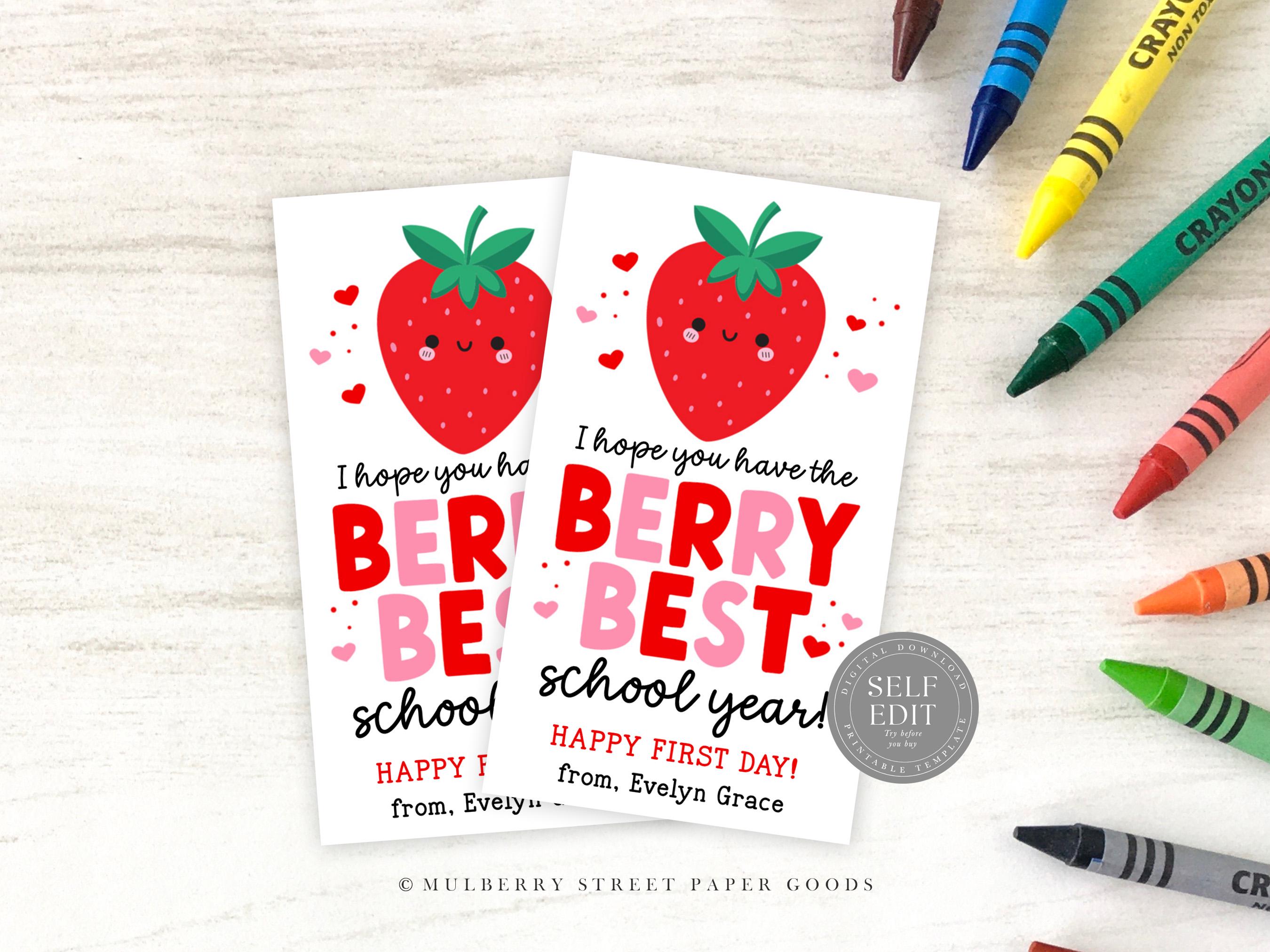 Back to School Gift Tag Template Berry Best School Year Gift Tag ...
