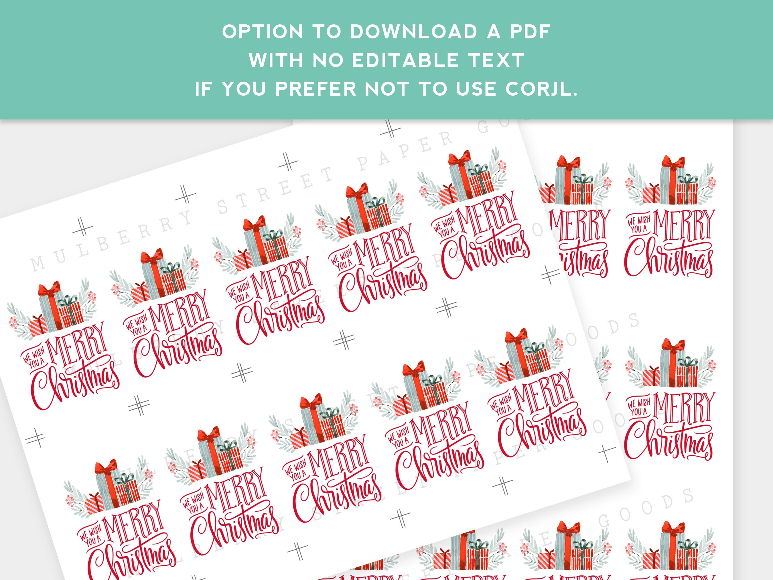 Printable We Wish You a Merry Christmas Gift Tag Instant - Etsy