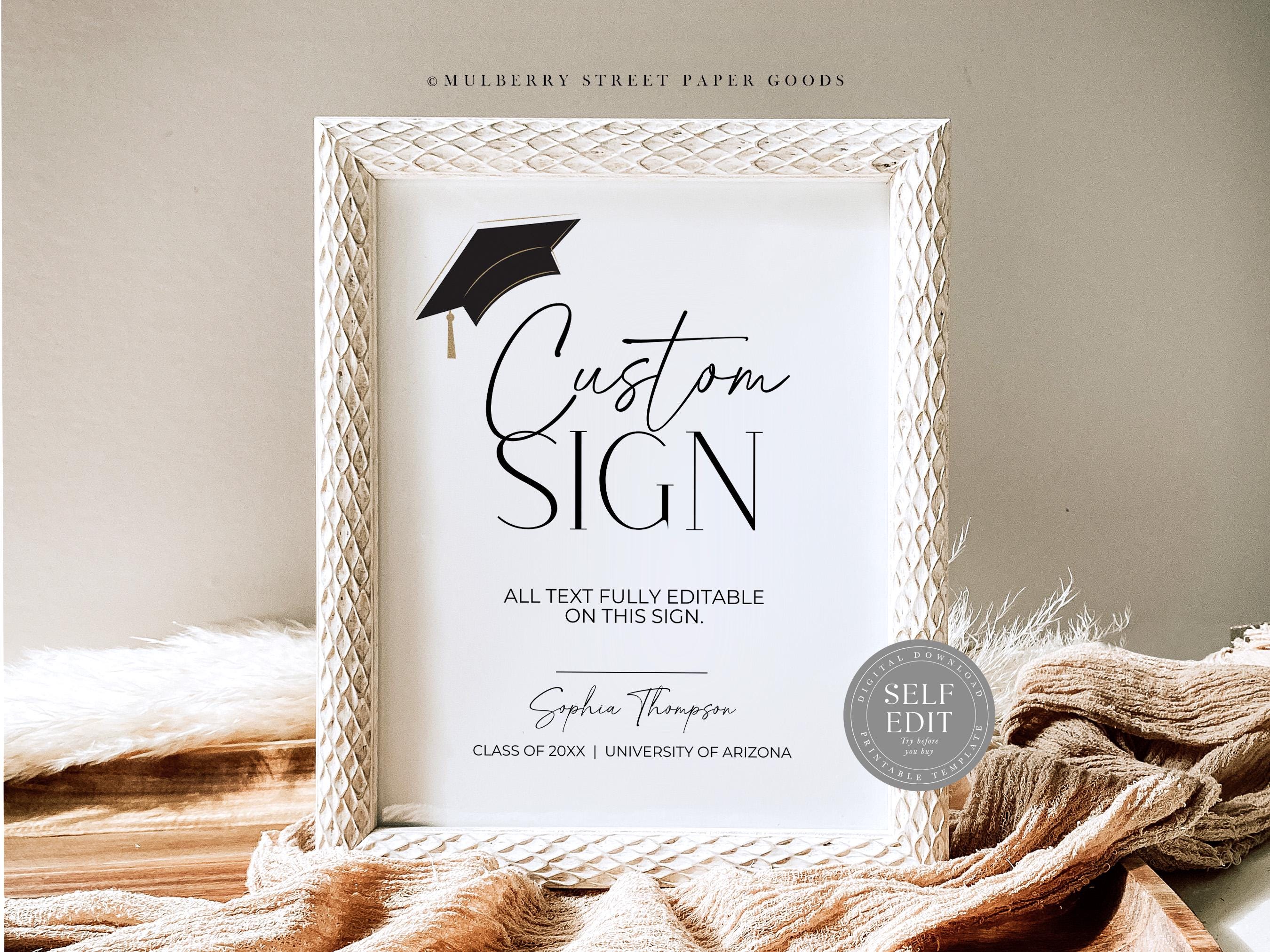 Editable Graduation Party Sign Instant Download Custom Graduation Sign ...