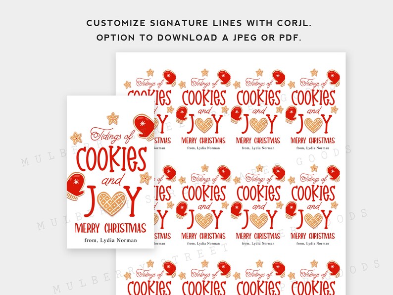 Tidings of Cookies and Joy Printable Tag Christmas Cookies - Etsy