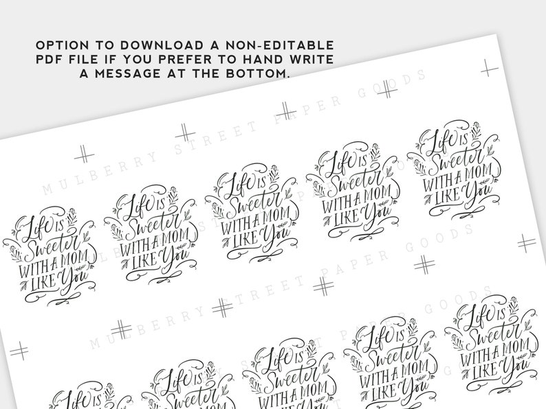 Printable Life is Sweeter With a Mom Like You Gift Tag, Instant ...