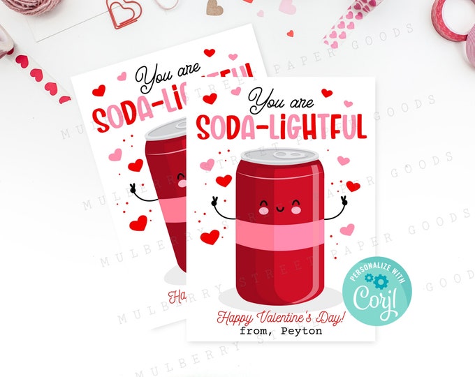 Soda Kids Valentine, Crazy Straw Kids Valentine, Kids Valentine, School ...