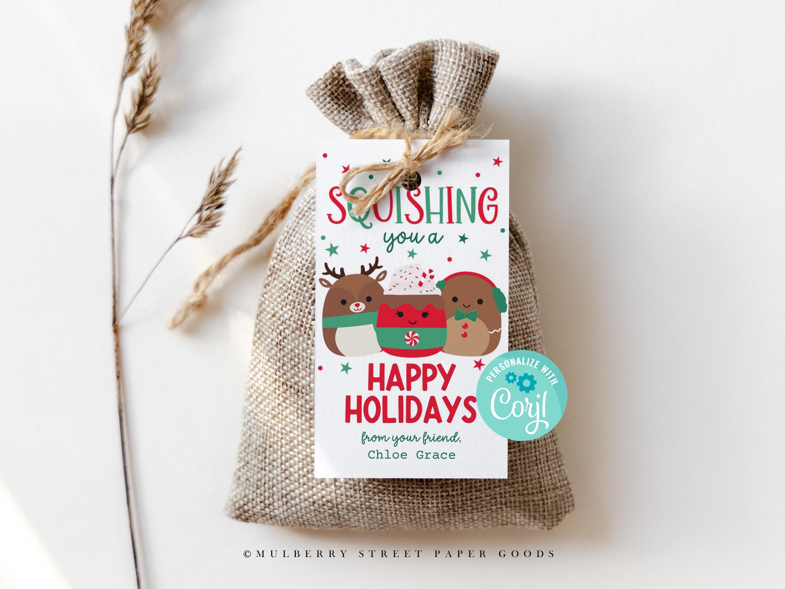 Editable Christmas Squish Gift Tag Digital Download Happy Squishing ...