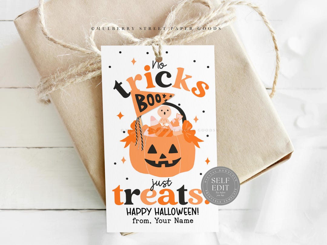 Halloween Boo Basket Gift Tag Digital Download Printable Halloween Gift ...