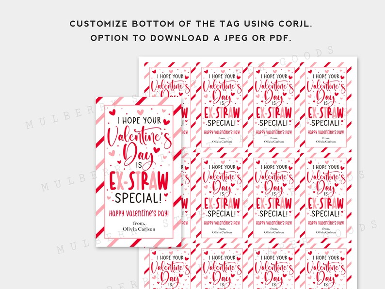 Printable I Hope Your Valentine's Day is Ex-straw Special - Etsy