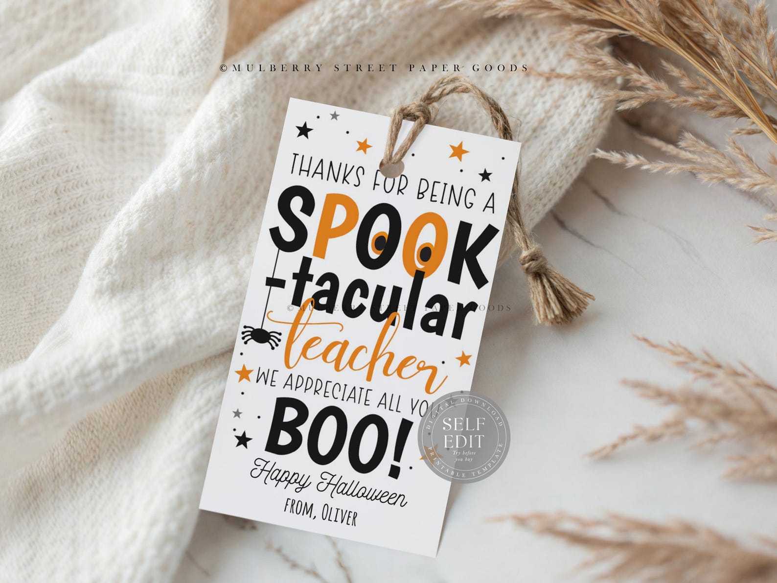 Printable Spooktacular Teacher Halloween Gift Tag, School Halloween ...