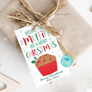 Wishing You Muffin but A Merry Christmas Gift Tag Instant Download ...