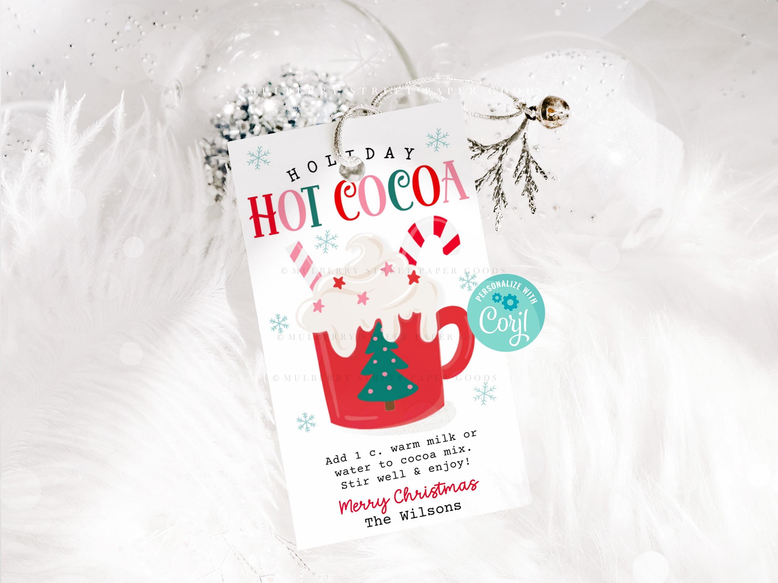 Holiday Hot Cocoa Gift Tag Printable Personalized Hot Chocolate ...